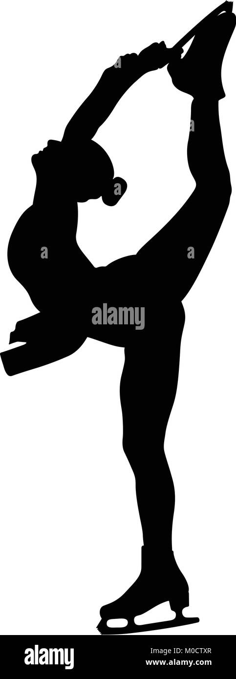 Ice Skater Silhouette Spin