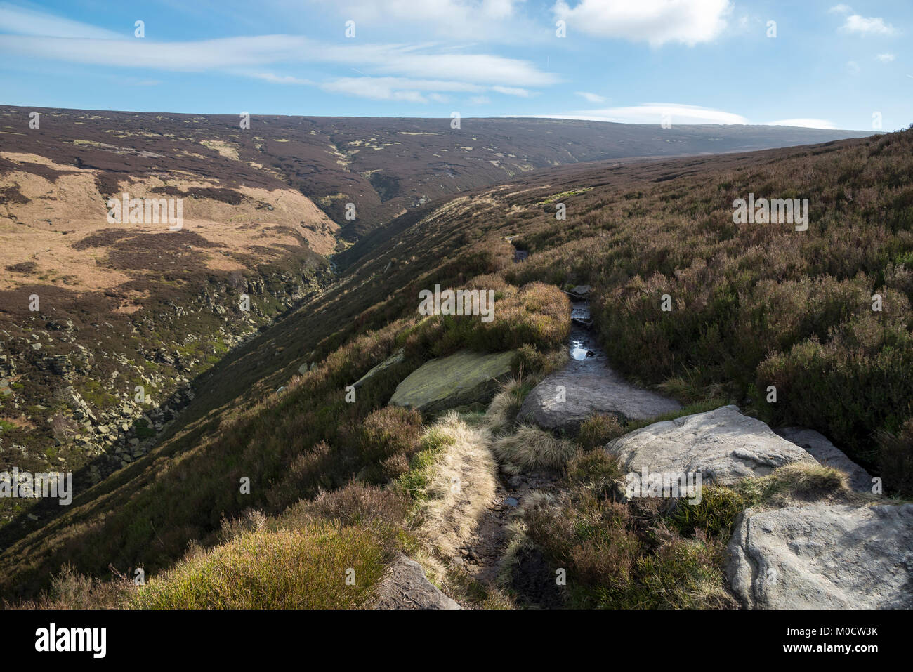 The Pennine Way at Torside Clough heading onto the moors at Bleaklow ...