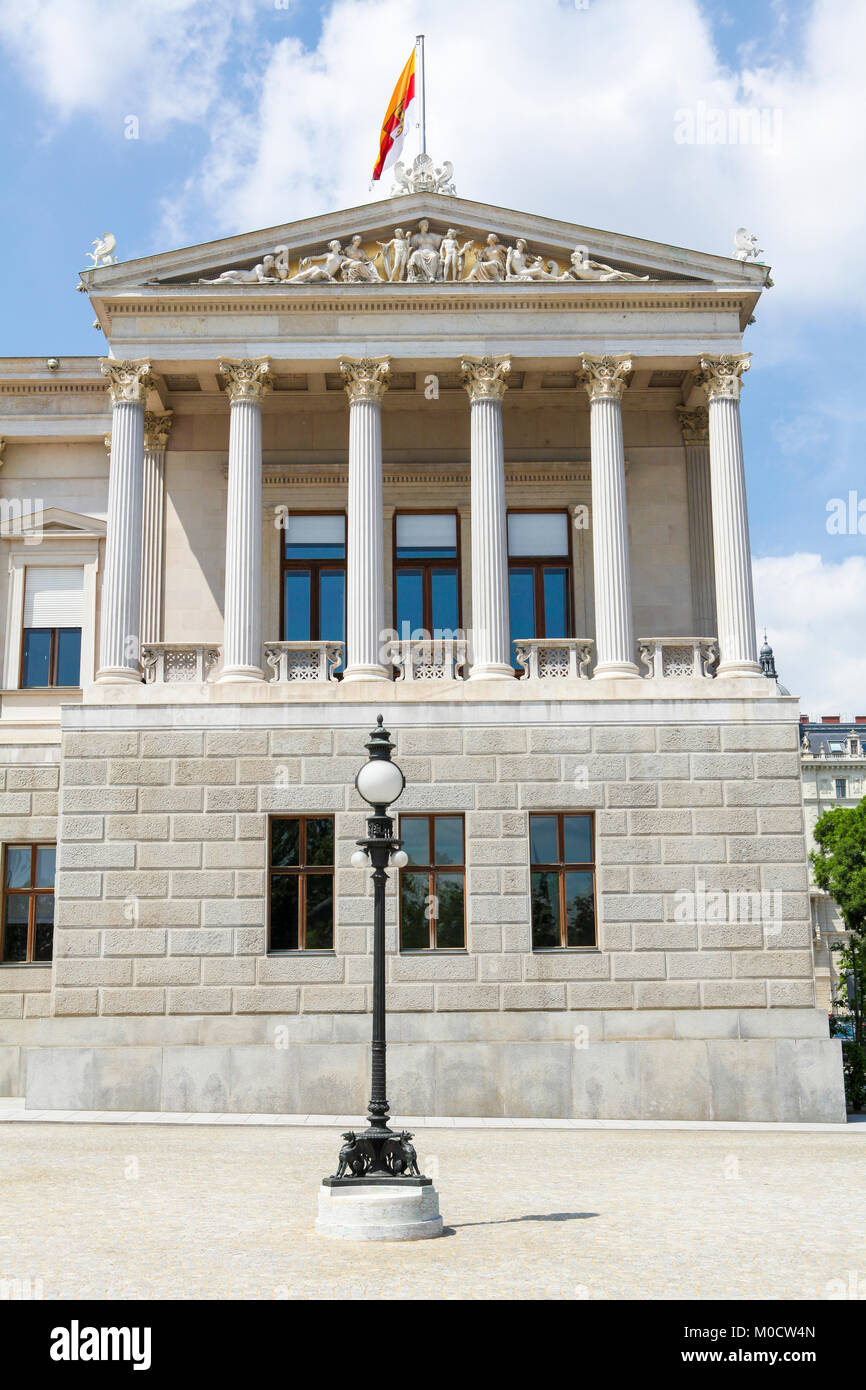 Facade of the Austrian Parliament in Vienna, Austria Stock Photo - Alamy