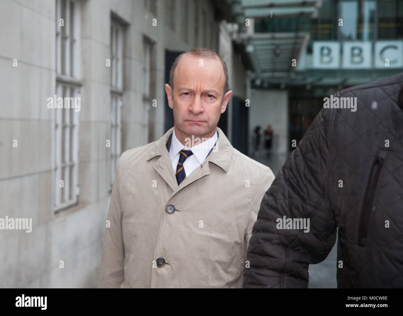 Leader of UKIP, Henry Bolton, leaves the BBC after appearing on 'The ...