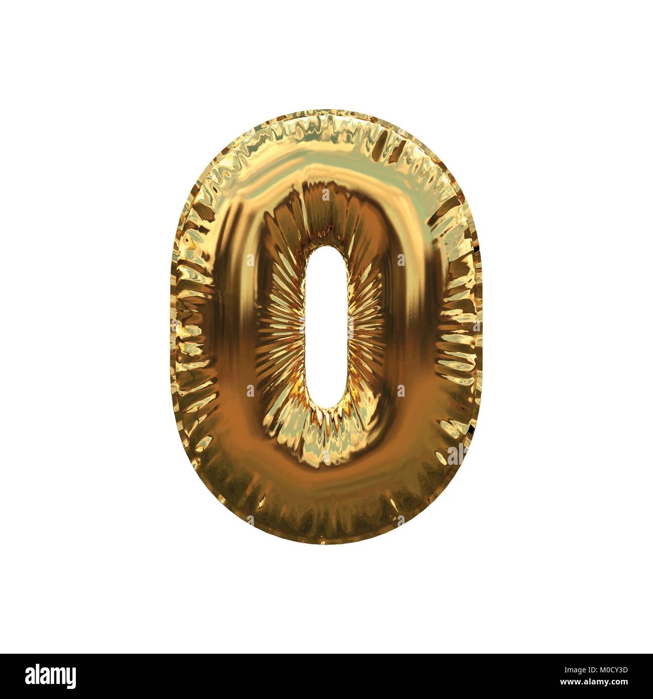 Number zero golden foil Cut Out Stock Images & Pictures - Alamy