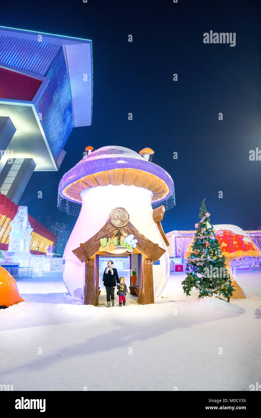 Wanda Town Harbbin, Winter wonderland amusement Stock Photo - Alamy