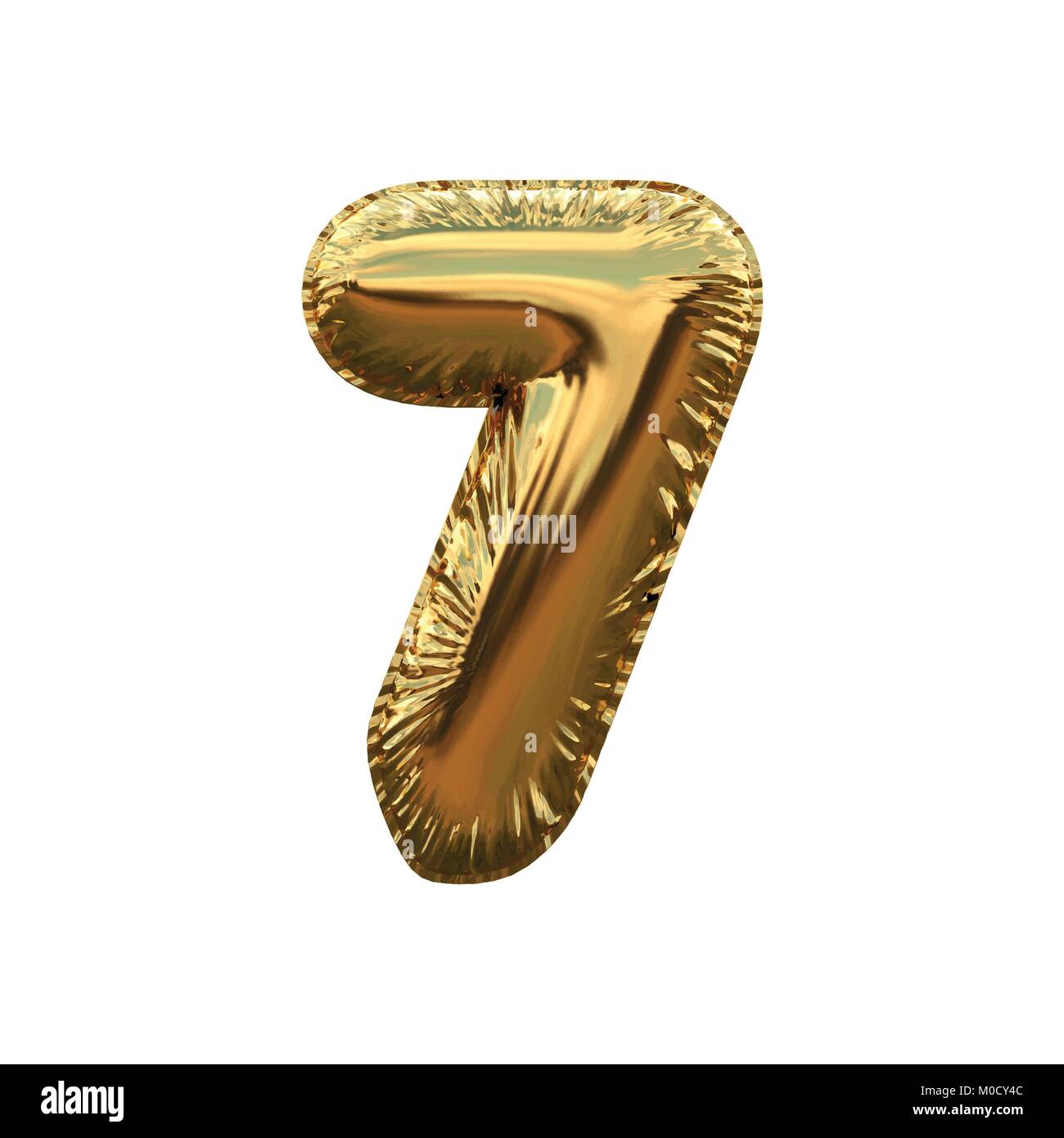 Gold foil helium number 7 balloon Stock Vector Image & Art - Alamy