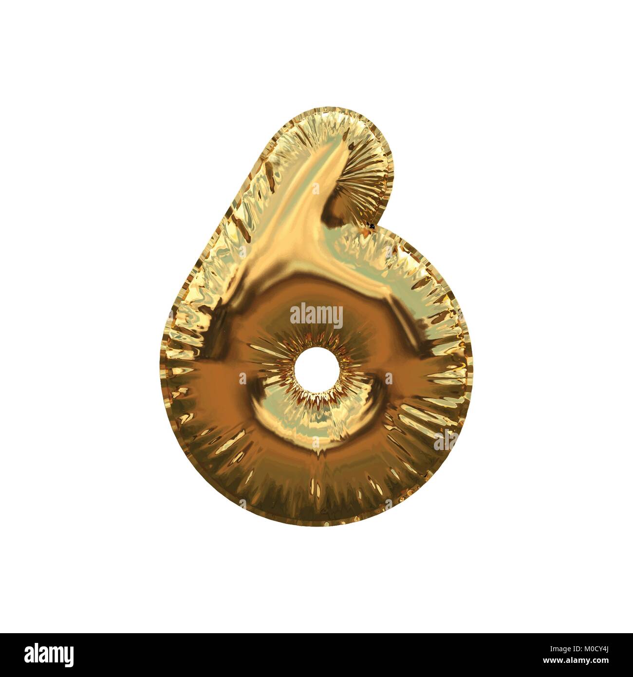 Gold foil helium number 6 balloon Stock Vector Image & Art - Alamy