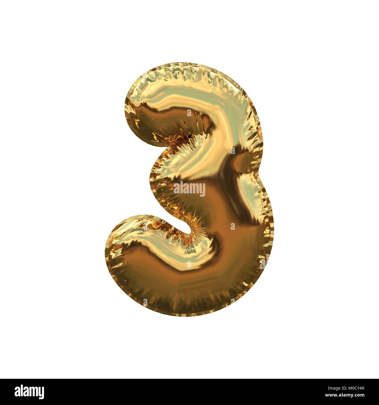 Gold foil helium number 3 balloon Stock Vector Image & Art - Alamy