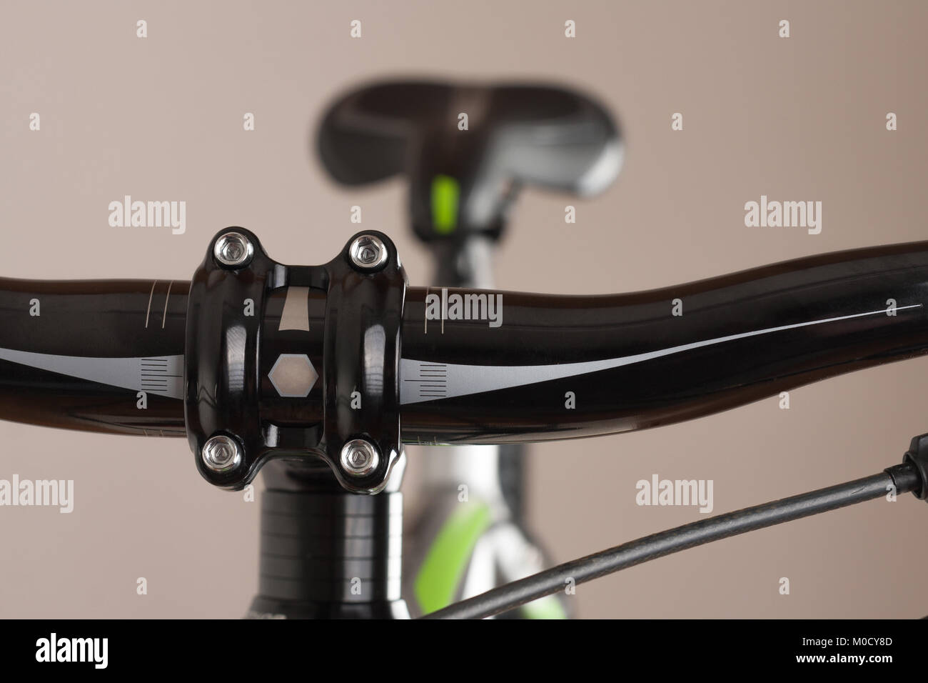 Bike handlebars, close up view, studio photo Stock Photo - Alamy