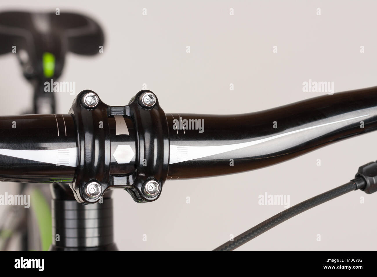 Bike handlebars, close up view, studio photo Stock Photo - Alamy