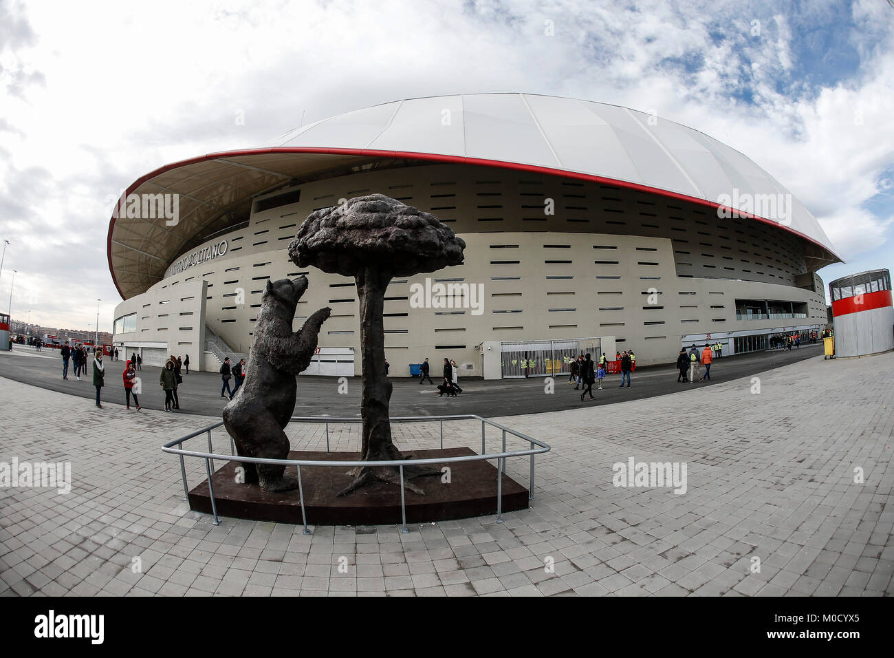 Madrid, Spain. 20th Jan, 2018. Metropolitan Wanda stadium before the ...