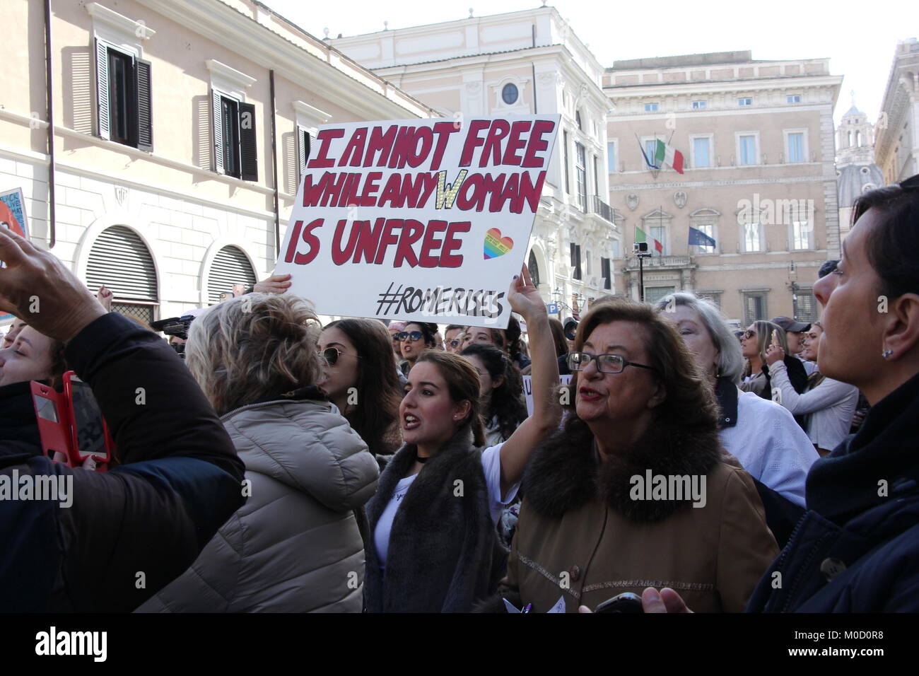 Rome, Italy. 20th Jan, 2018. People at The Women's March Rome ...