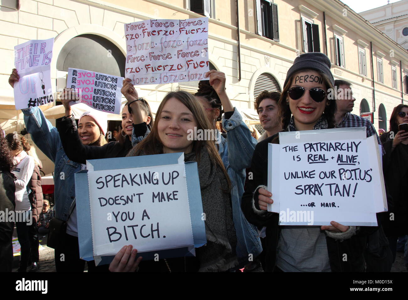 Rome, Italy. 20th Jan, 2018. People at The Women's March Rome ...