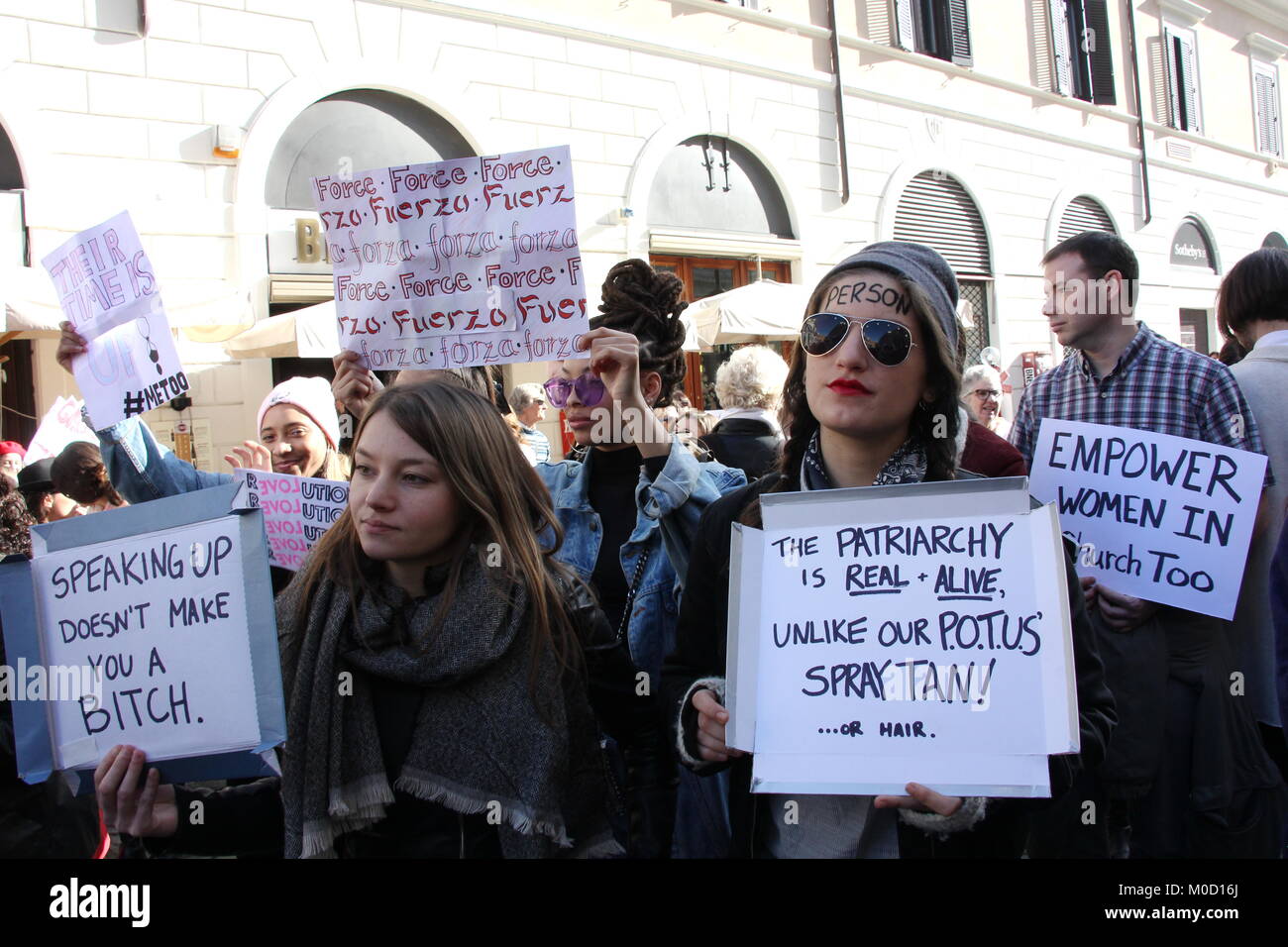 Rome, Italy. 20th Jan, 2018. People at The Women's March Rome ...