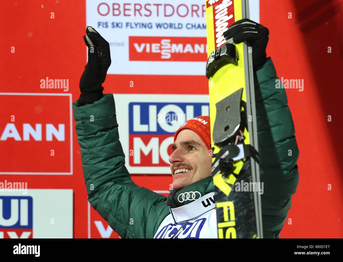 Richard Freitag of Germany celebrates his 3rd place on the podium at ...