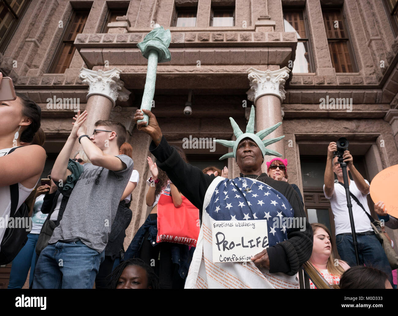 Peace Costanzo, a daily visitor to the Texas Capitol in her Statue of ...