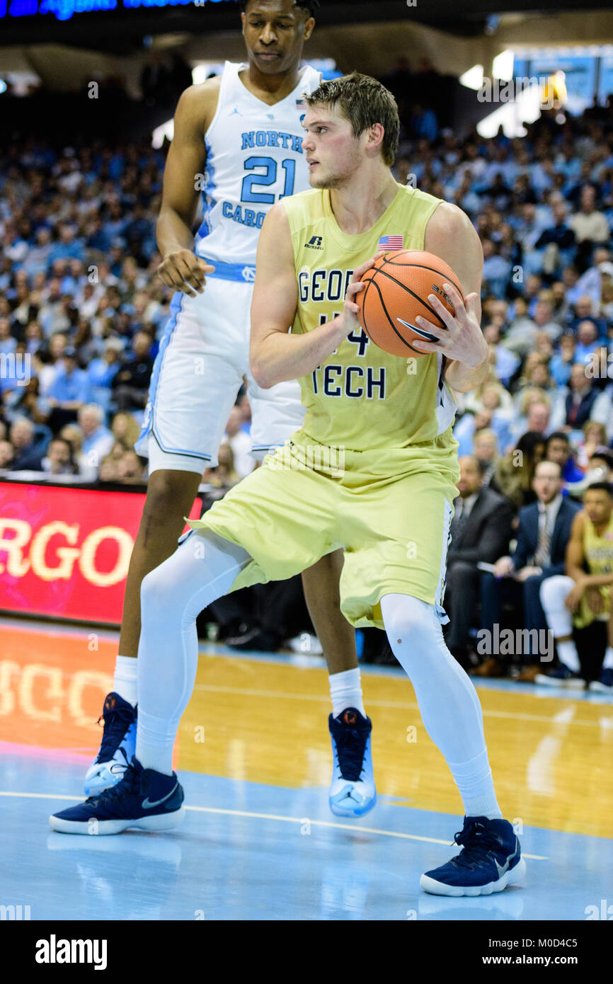 North Carolina, USA. 20th Jan, 2018. Georgia Tech Yellow Jackets center ...