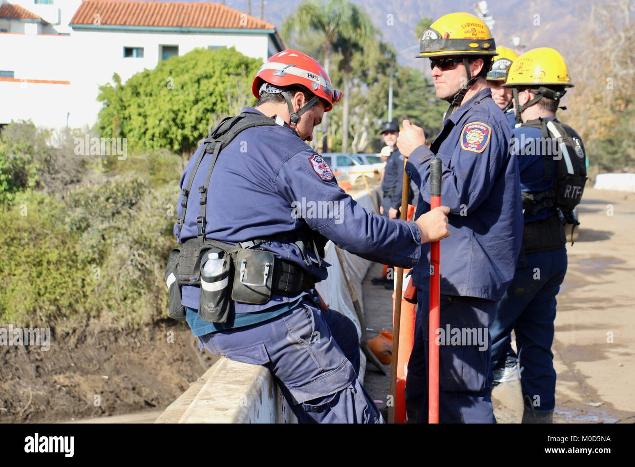 Montecito, California, USA. 17th Jan, 2018. CalTrans, construction and ...