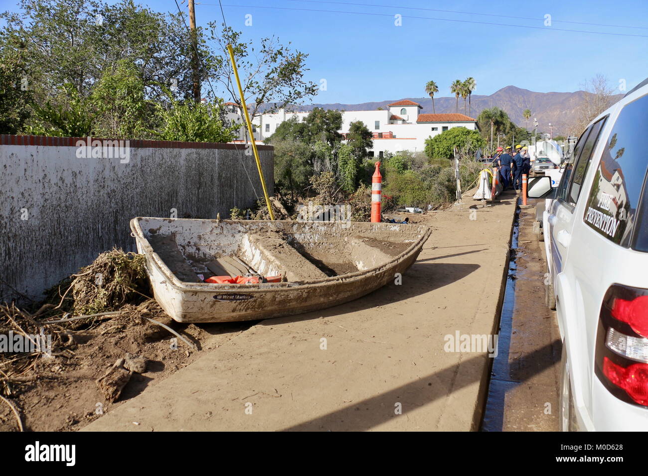 Montecito, California, USA. 17th Jan, 2018. Random objects scattered ...
