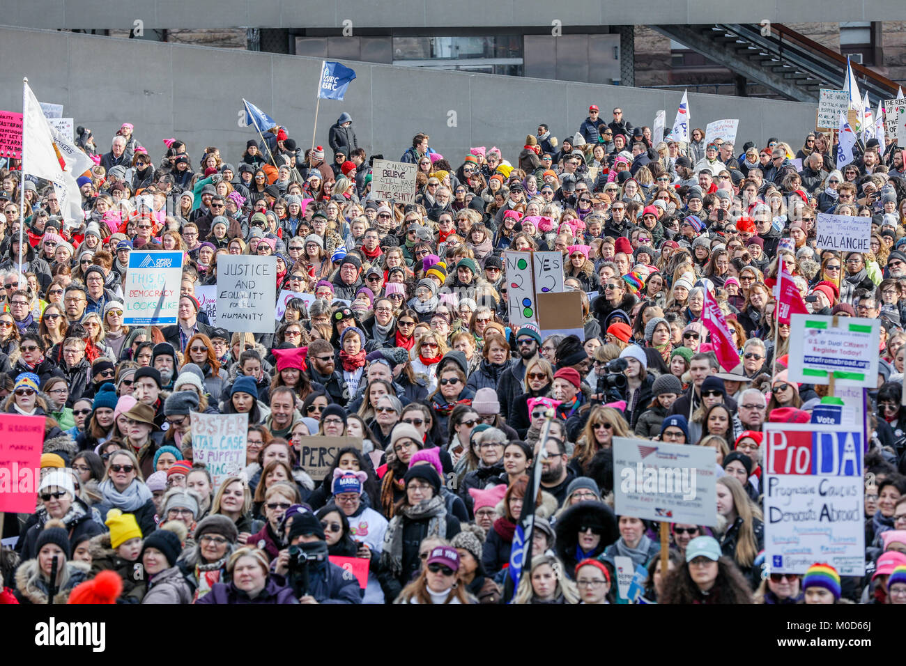 TORONTO, CANADA - PROTESTERS AT WOMAN'S MARCH ON TORONTO: DEFINING OUR ...