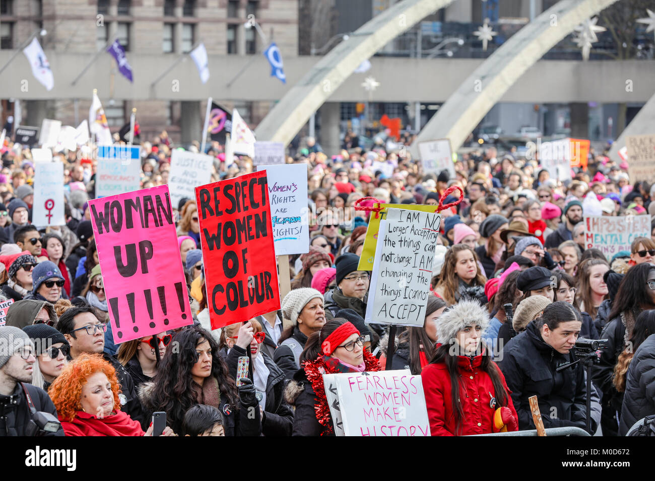 TORONTO, CANADA - PROTESTERS AT WOMAN'S MARCH ON TORONTO: DEFINING OUR ...