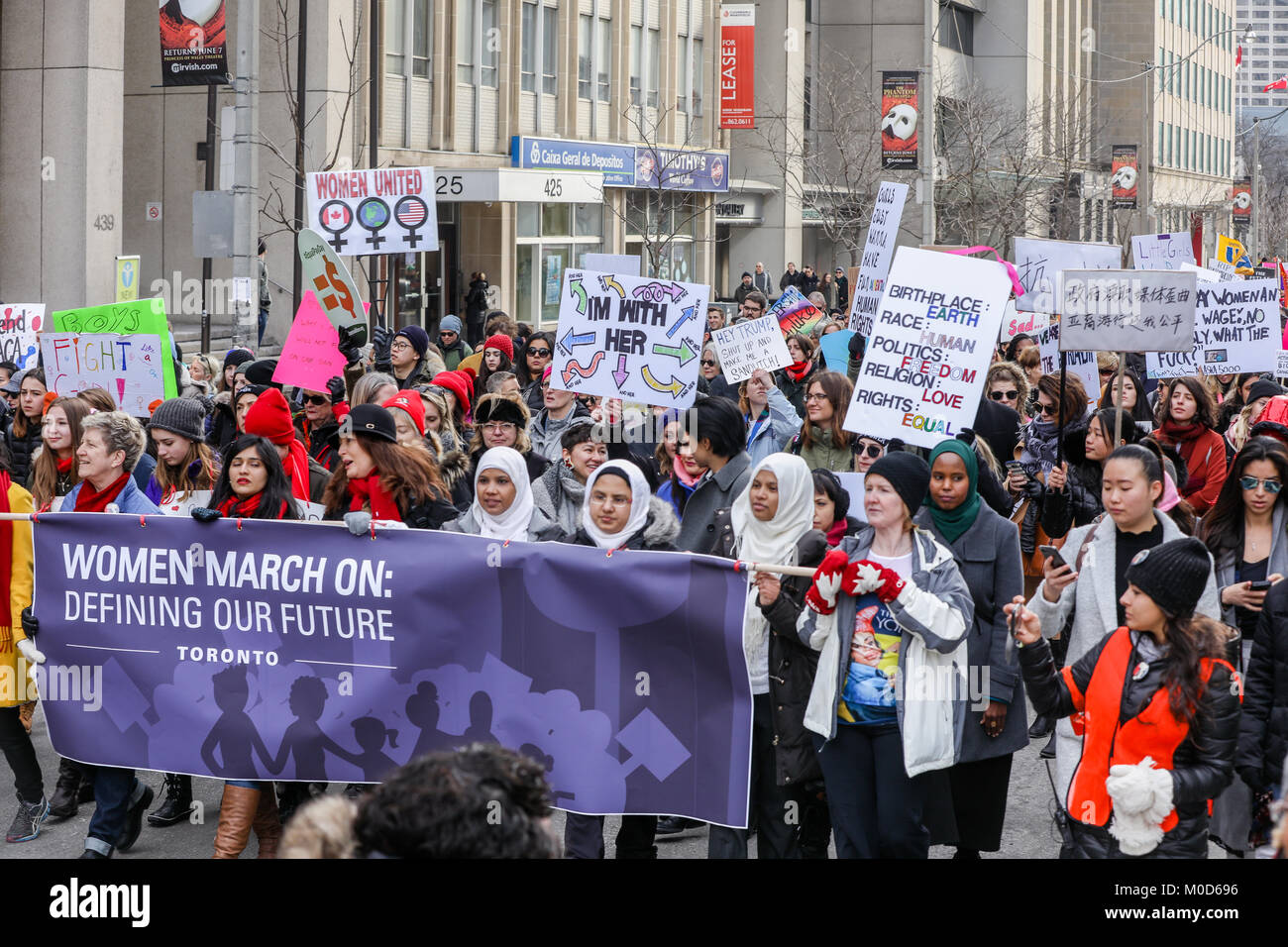 TORONTO, CANADA - PROTESTERS AT WOMAN'S MARCH ON TORONTO: DEFINING OUR ...