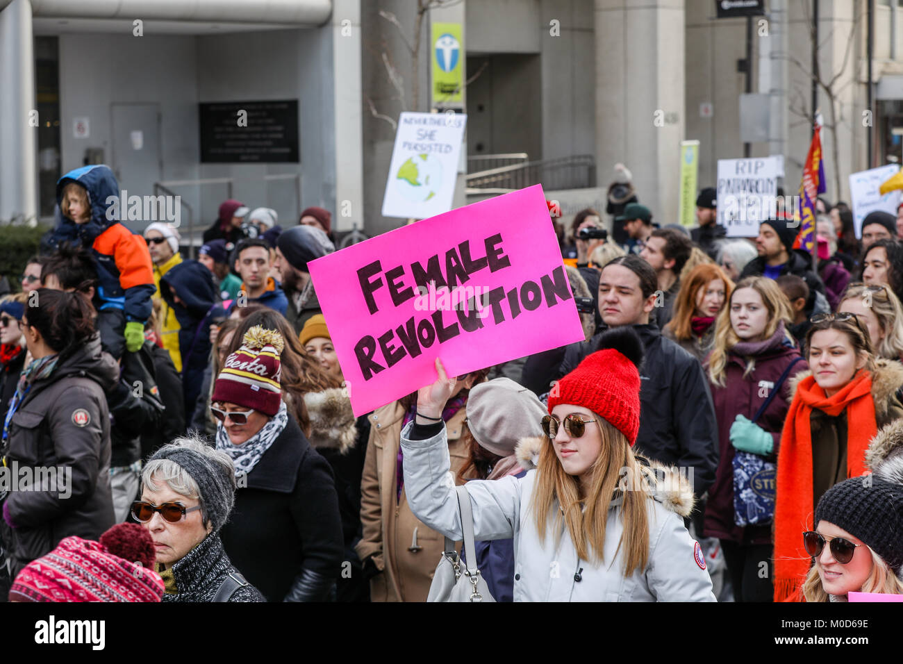 TORONTO, CANADA - PROTESTERS AT WOMAN'S MARCH ON TORONTO: DEFINING OUR ...