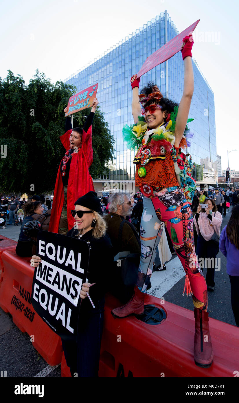 Los Angeles, California, USA. 20th Jan, 2018. Thousands of men, women ...