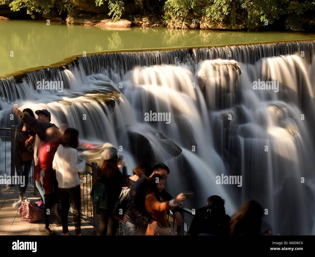 Beijing, China's Taiwan. 14th Jan, 2018. Tourists visit the Shihfen ...
