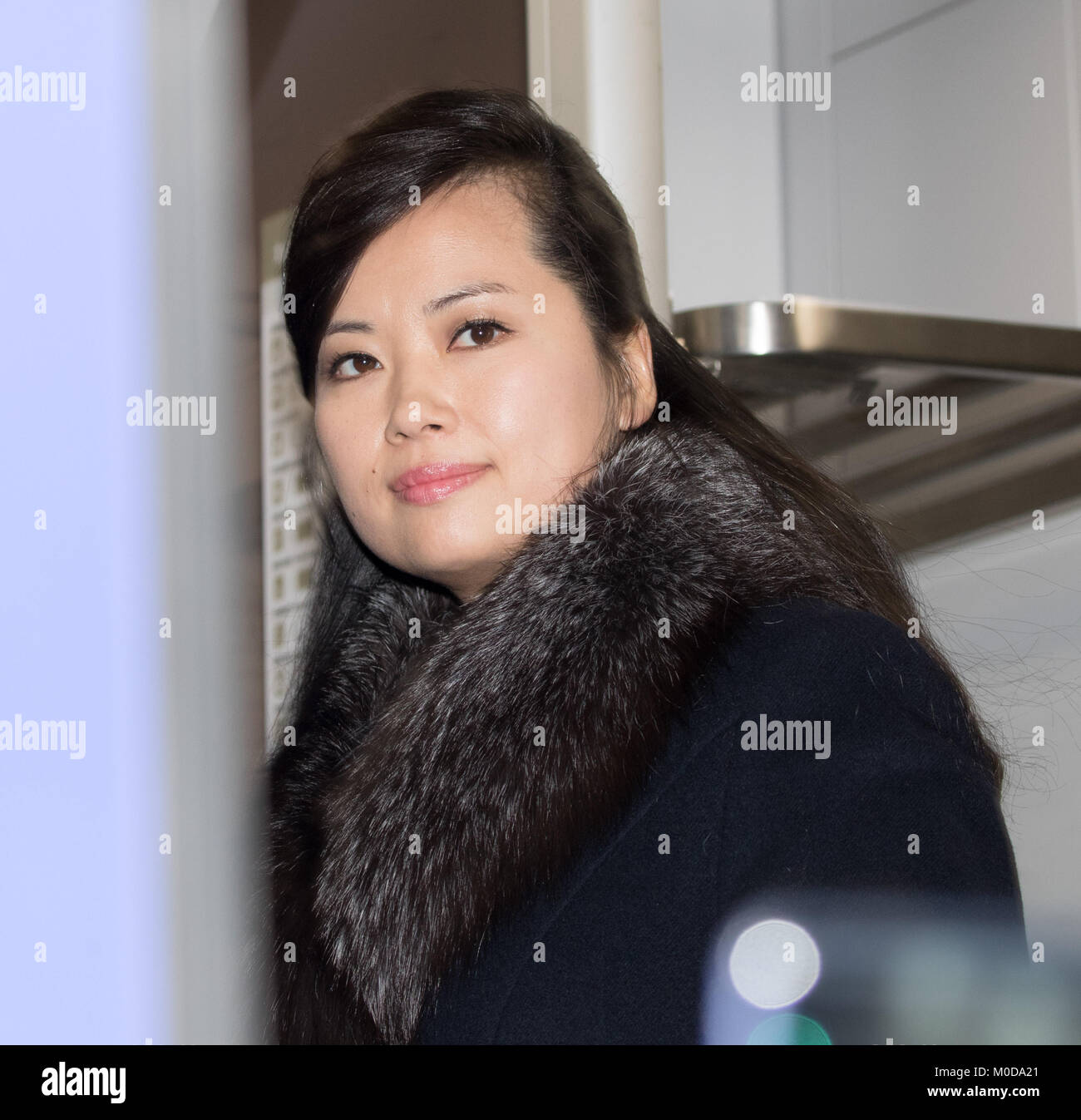 Seoul, South Korea. 21st Jan, 2018. Hyon Song-wol, head of a delegation ...