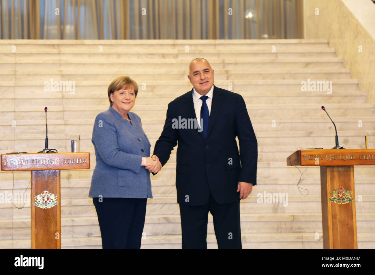 Sofia, Bulgaria. 20th Jan, 2018. Bulgarian Prime Minister Boyko ...