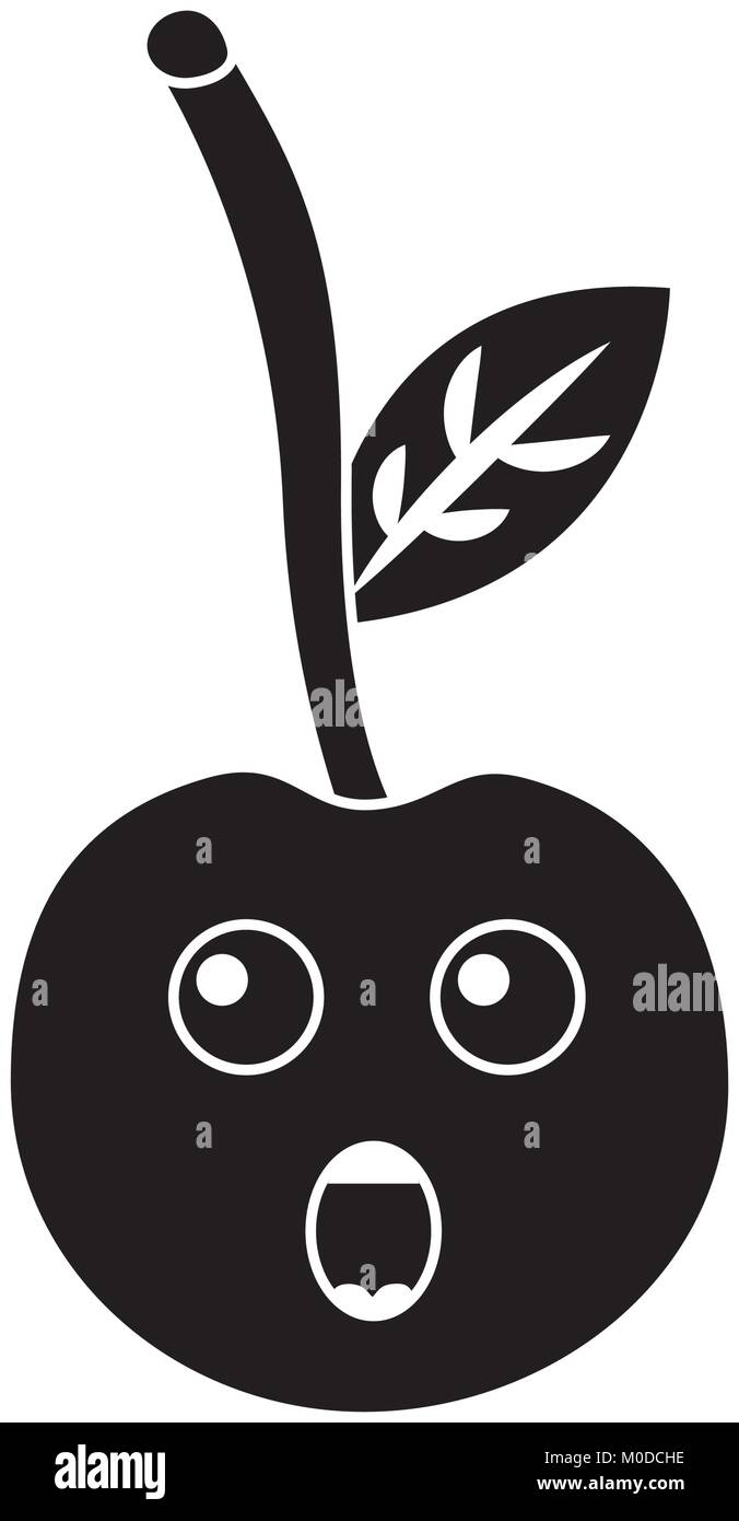 cherry yelling talking fruit kawaii icon image Stock Vector Image & Art ...
