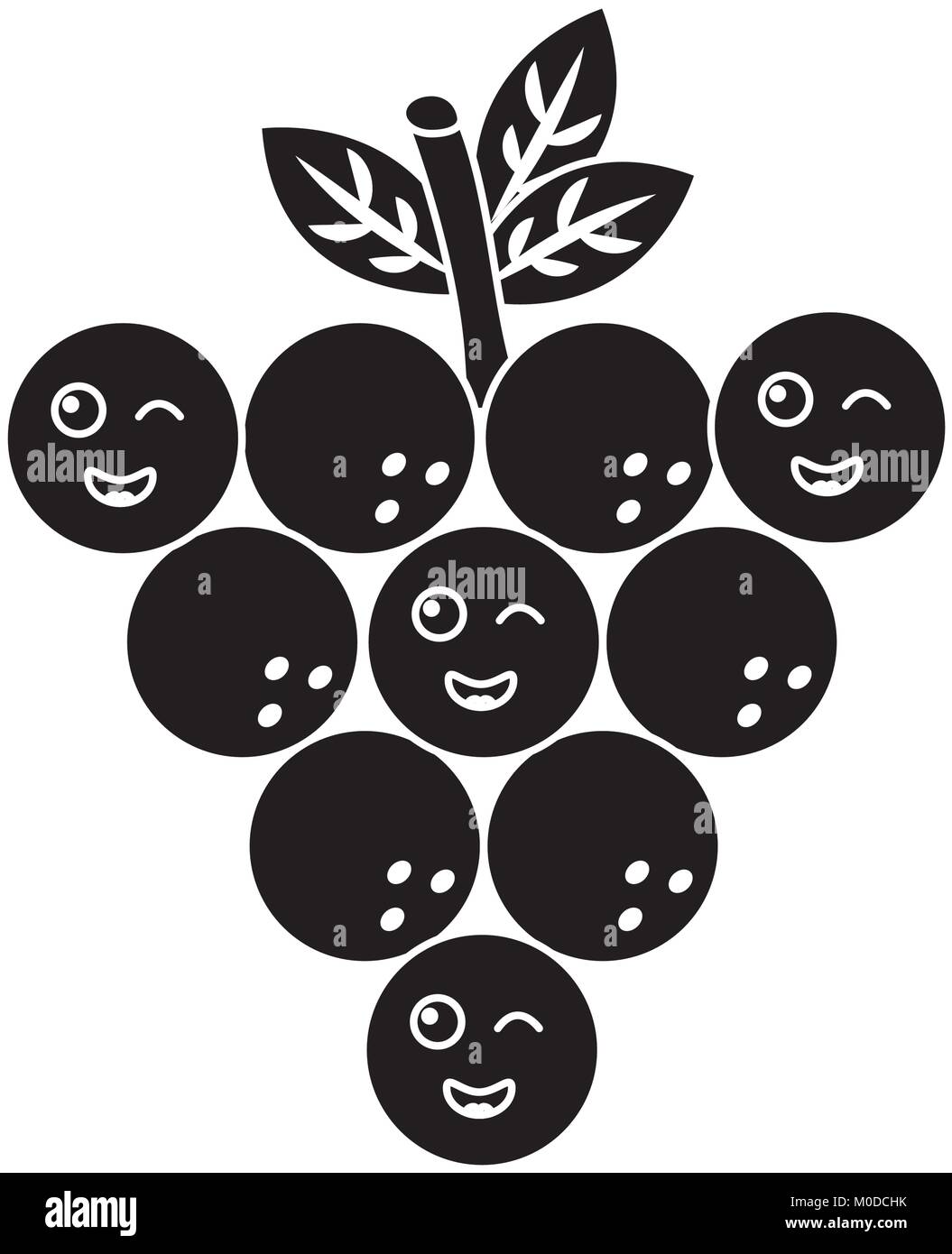 grapes happy fruit kawaii icon image Stock Vector Image & Art - Alamy