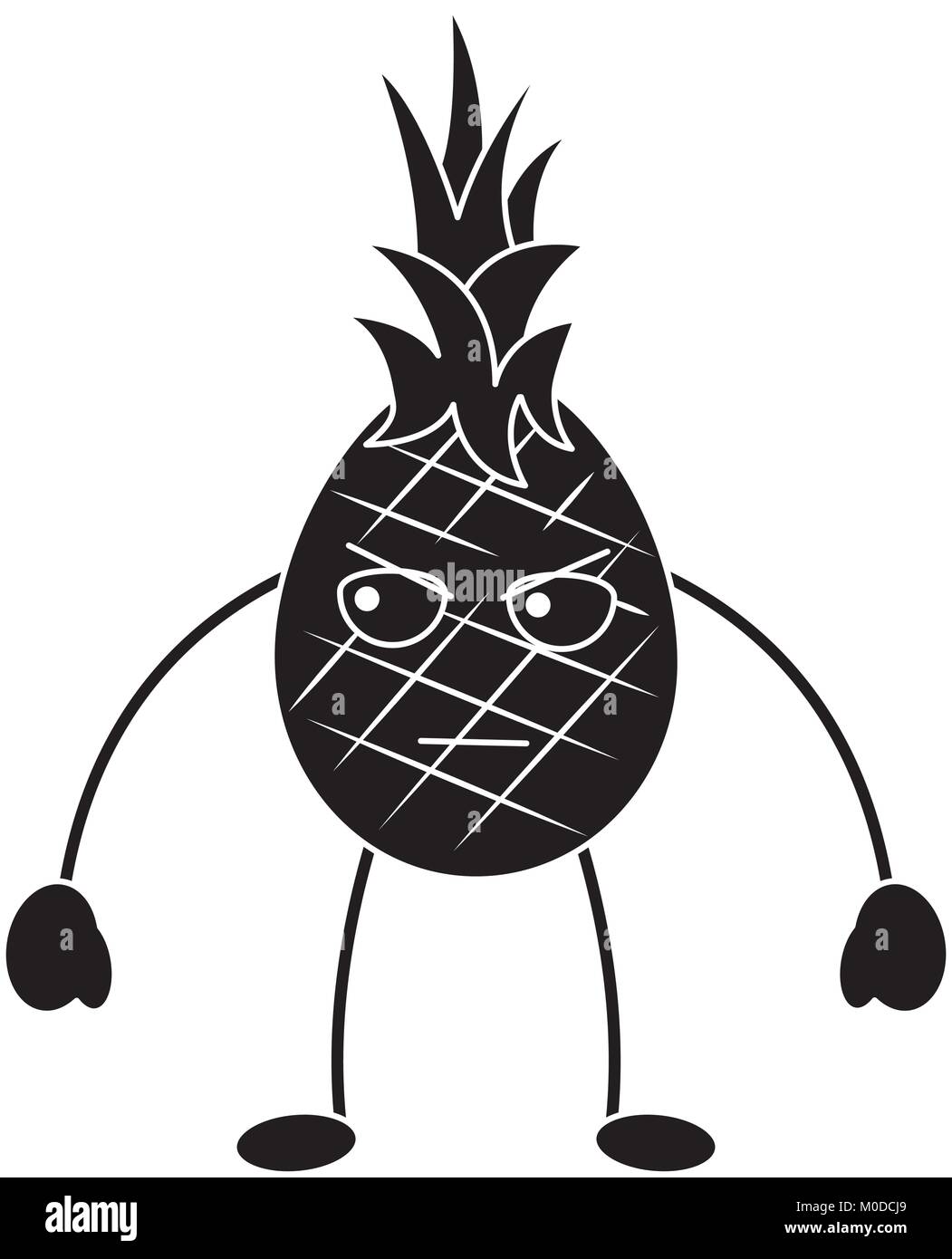 pinapple angry fruit kawaii icon image Stock Vector Image & Art - Alamy