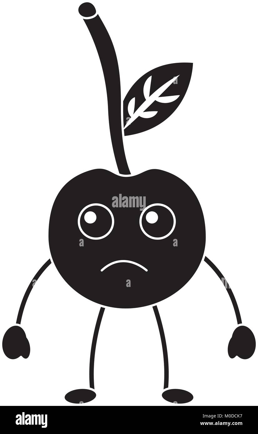 cherry sad fruit kawaii icon image Stock Vector Image & Art - Alamy