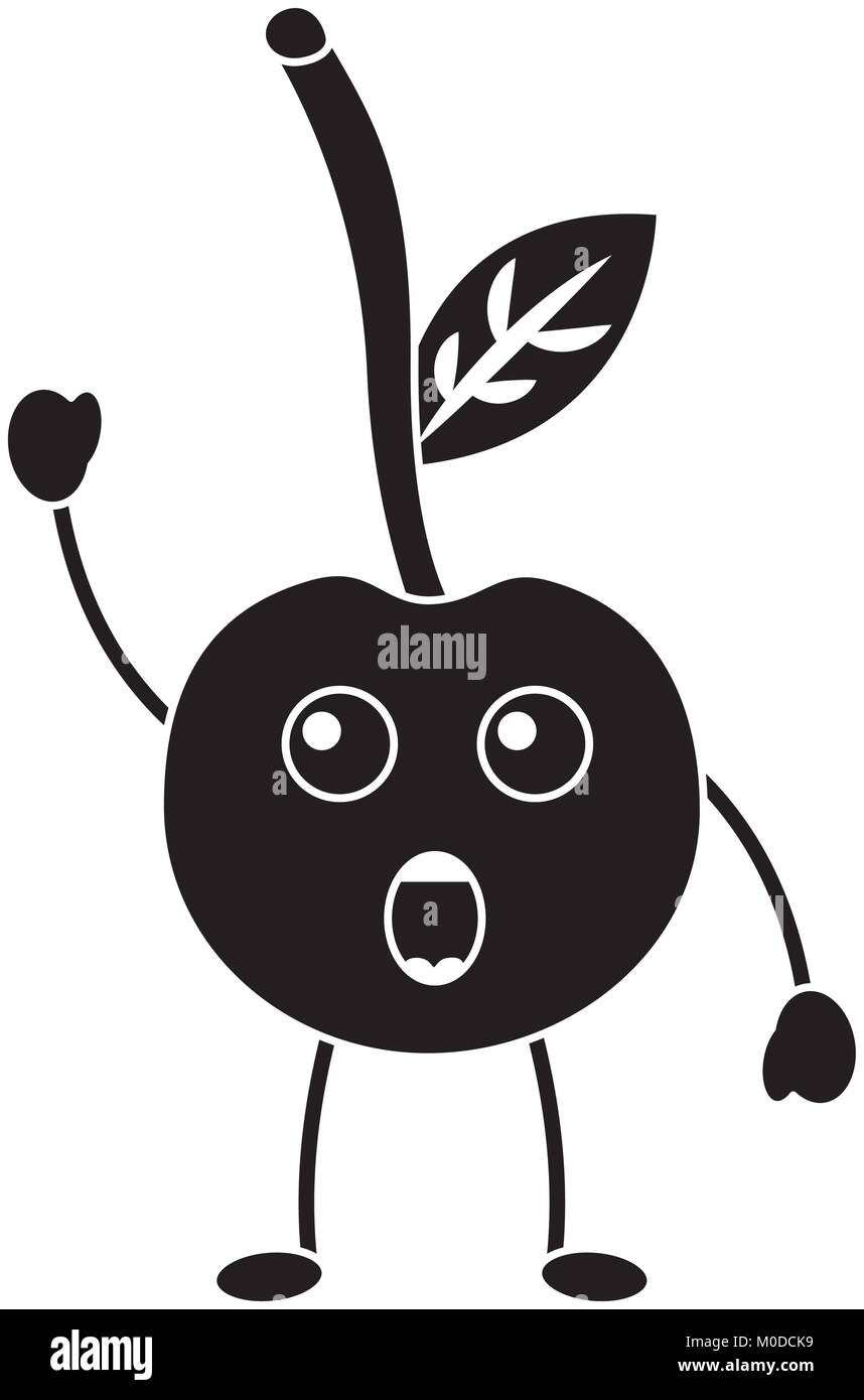 cherry yelling talking fruit kawaii icon image Stock Vector Image & Art ...