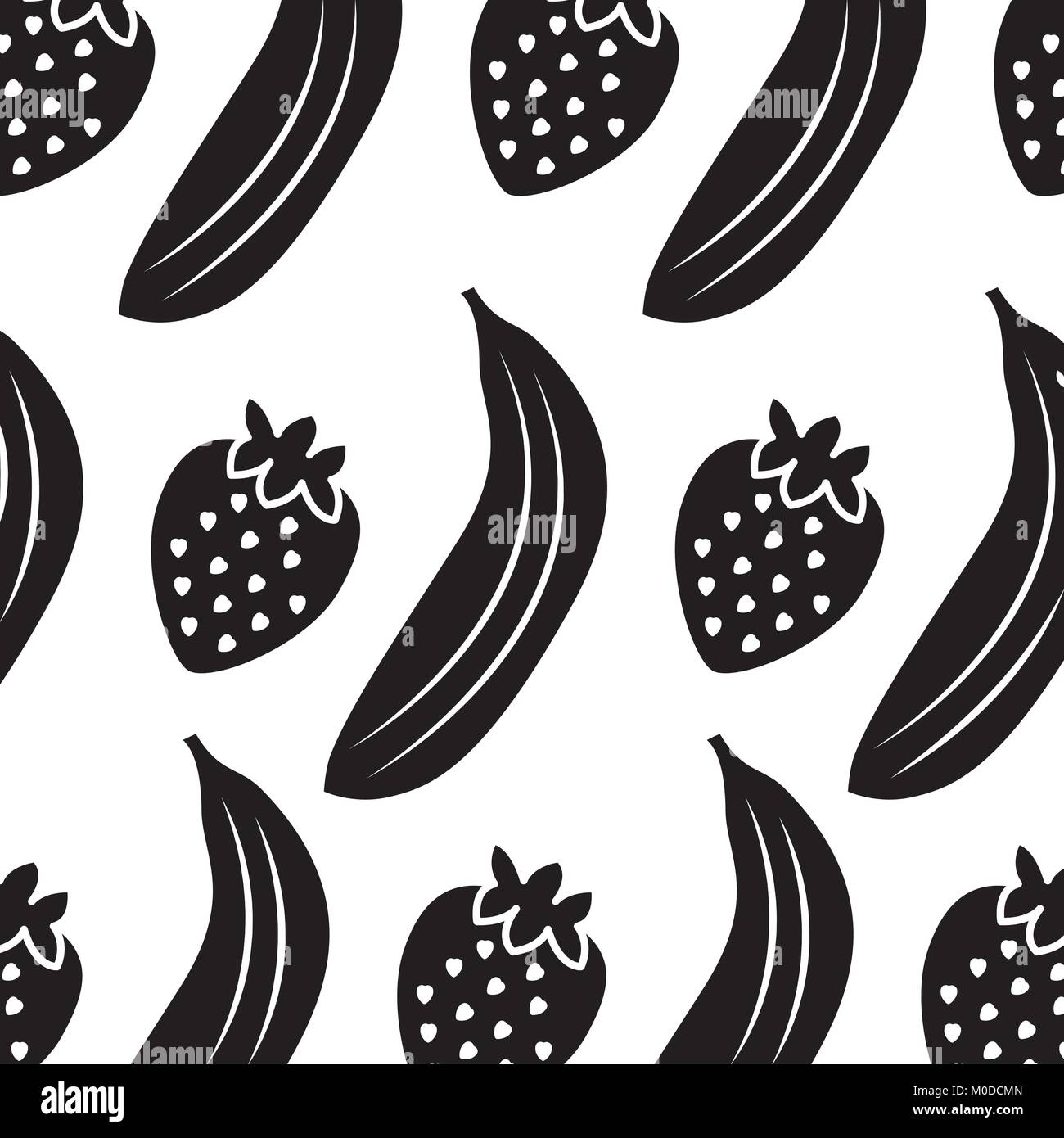 banana strawberry fruit pattern image Stock Vector Image & Art - Alamy