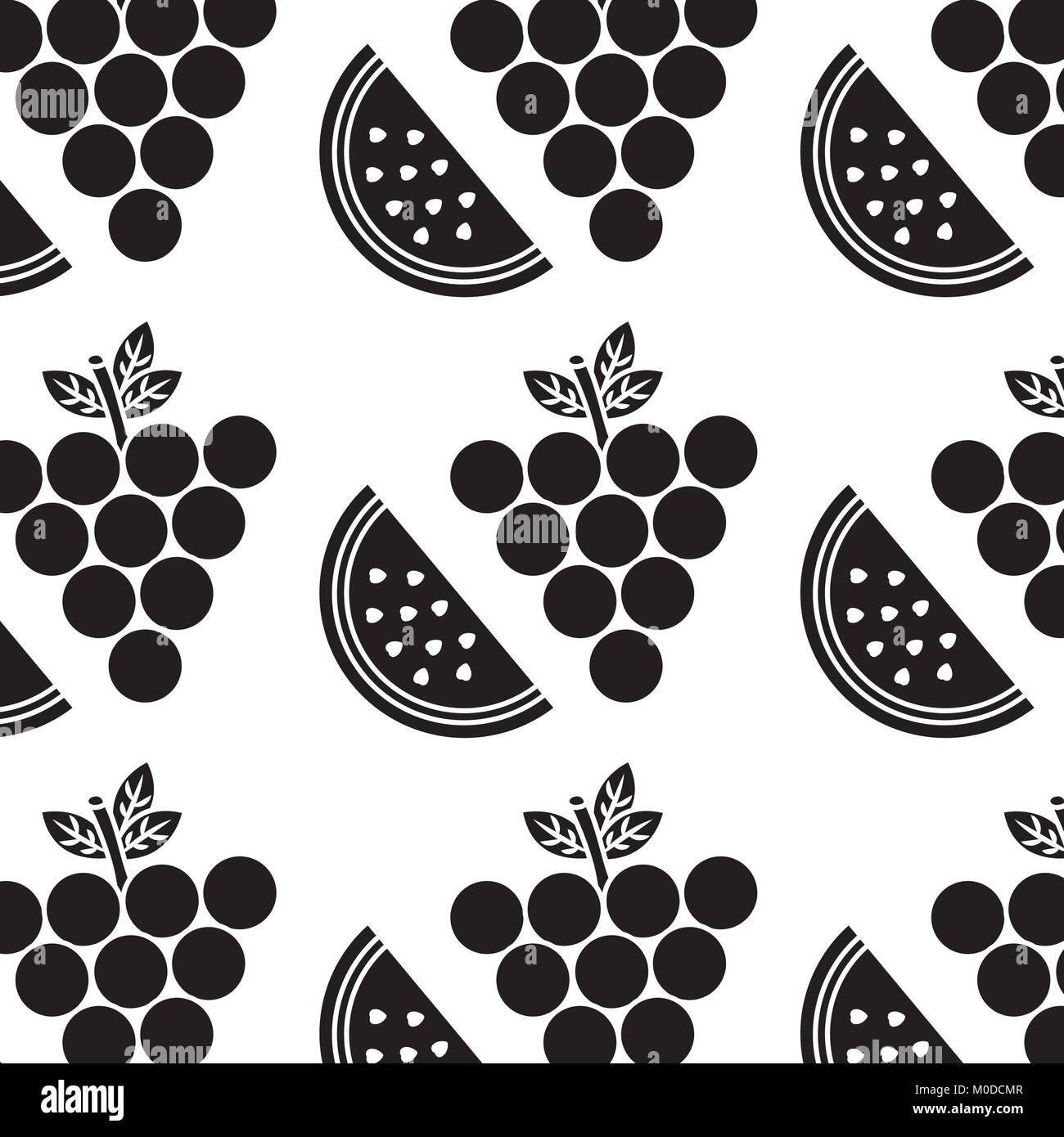 grapes watermelon fruit pattern image Stock Vector Image & Art - Alamy