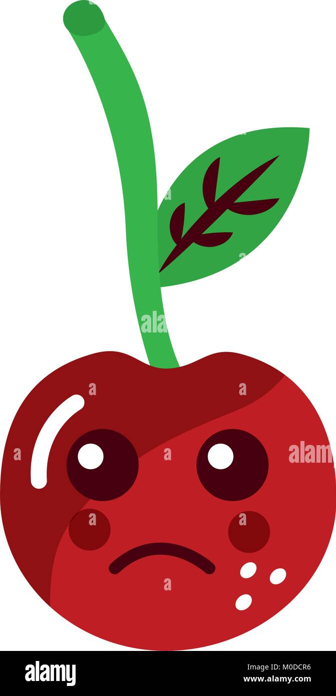 cherry sad fruit kawaii icon image Stock Vector Image & Art - Alamy