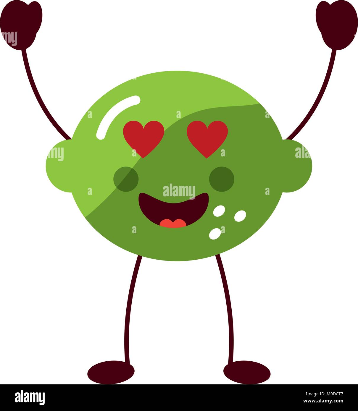 lime or lemon in love heart eyes fruit kawaii icon image Stock Vector ...