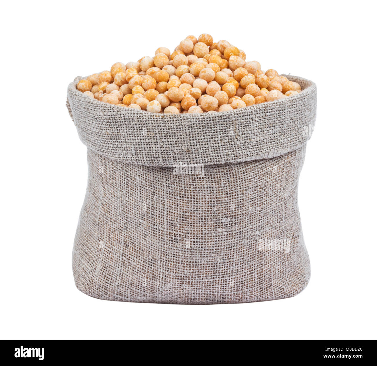 Dried peas in bag isolated on white background Stock Photo - Alamy