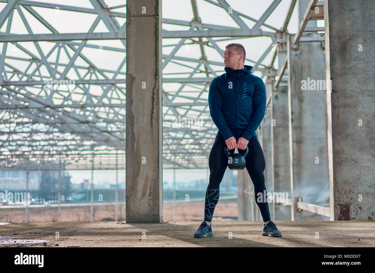 athlete involved in sports at a construction site Stock Photo - Alamy