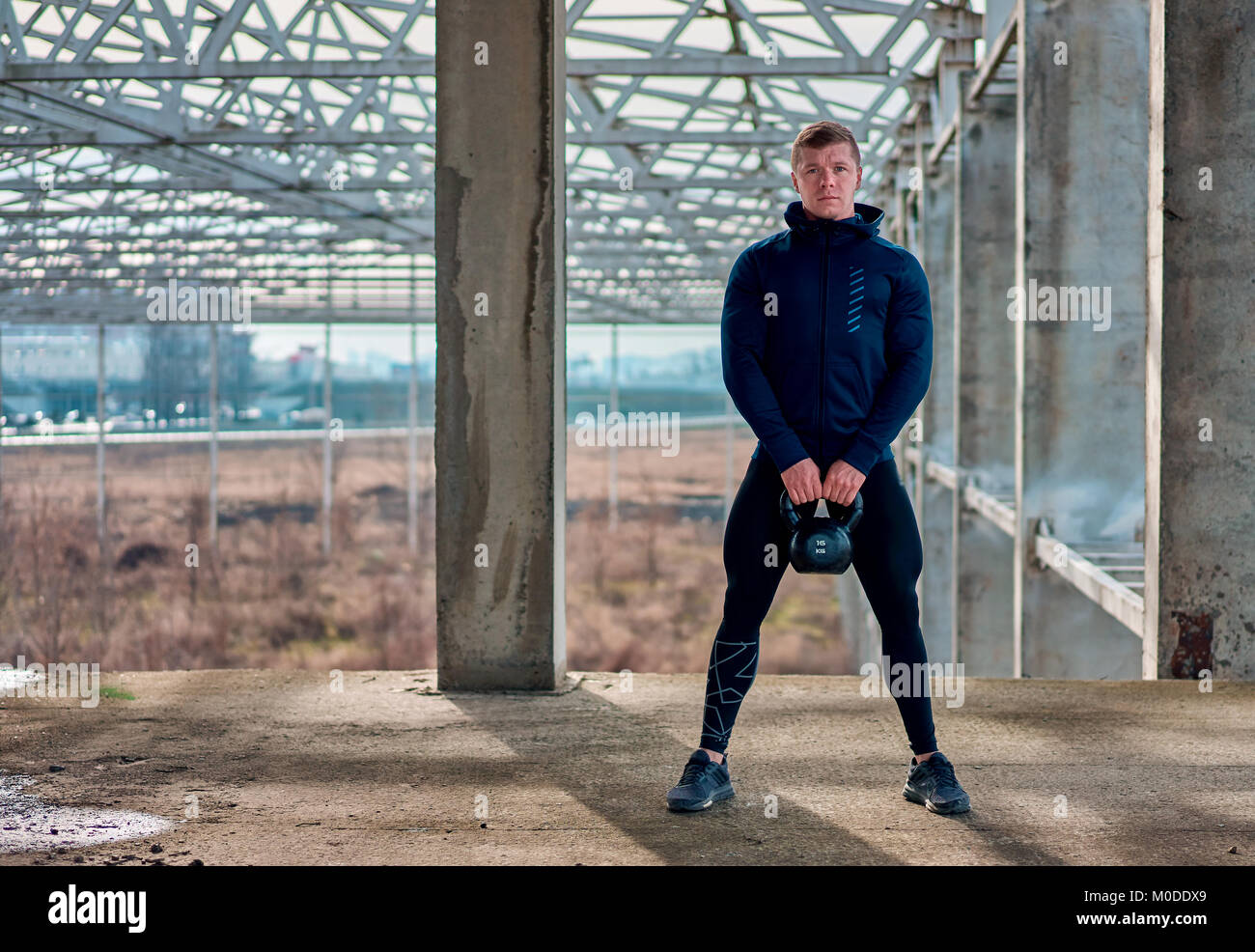 athlete involved in sports at a construction site Stock Photo - Alamy