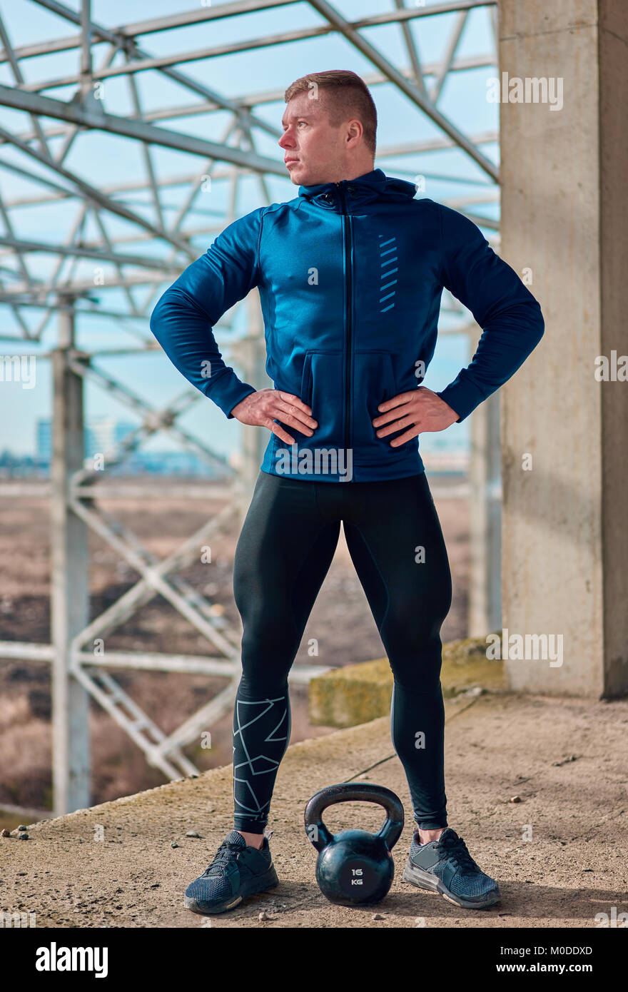 athlete involved in sports at a construction site Stock Photo - Alamy