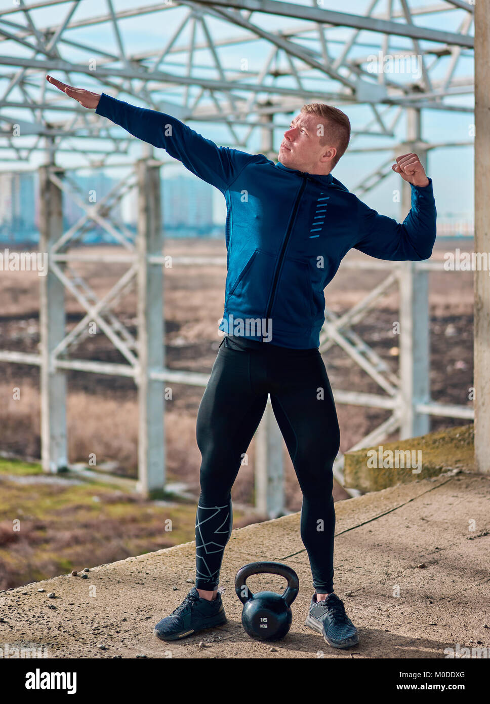 athlete involved in sports at a construction site Stock Photo - Alamy