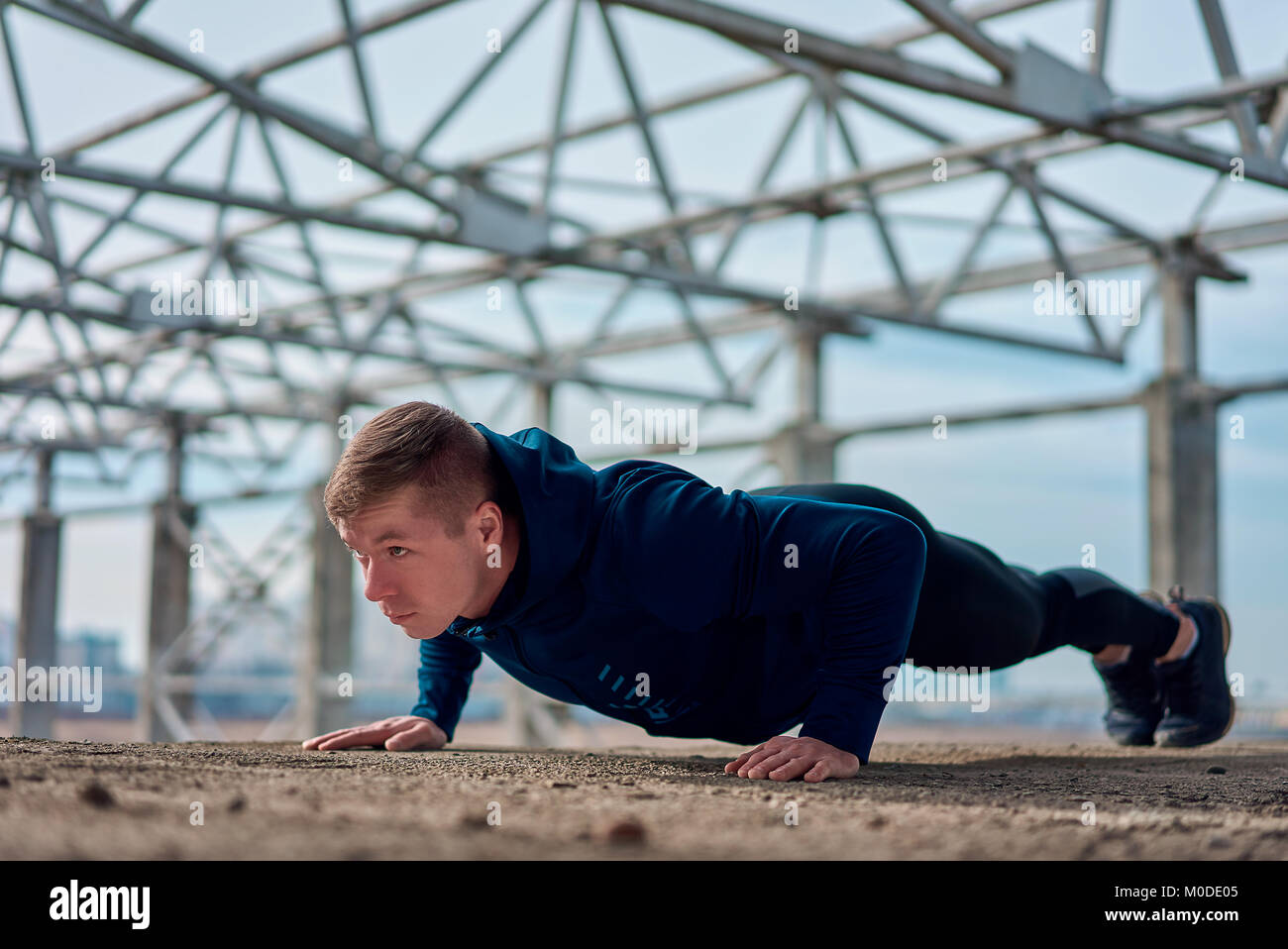 athlete involved in sports at a construction site Stock Photo - Alamy