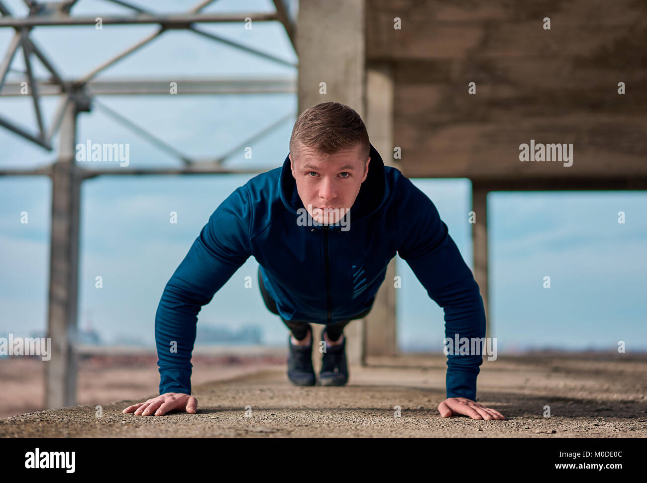 athlete involved in sports at a construction site Stock Photo - Alamy