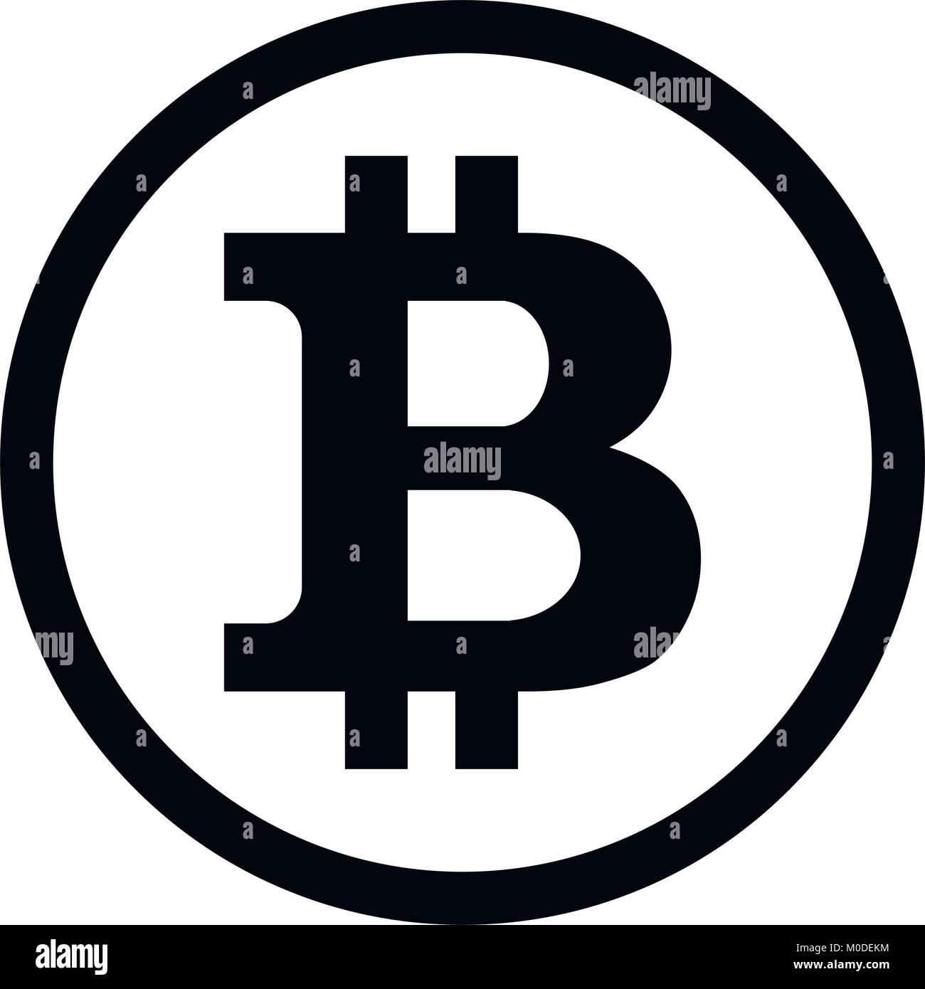 Bitcoin symbol vector. Illustration of virtual currency digital, gold ...