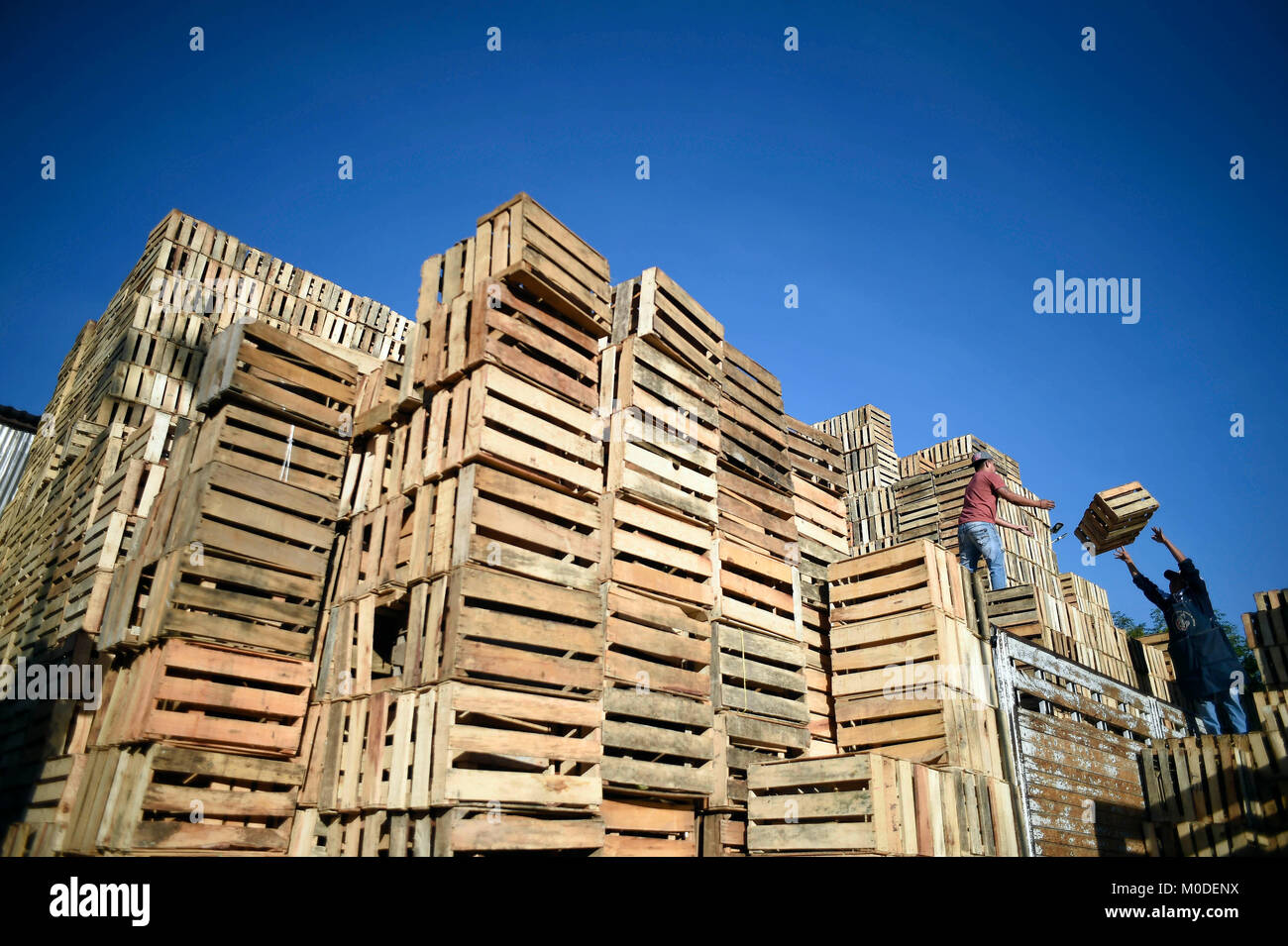 20/January/2018 View of the wooden boxes called "huacales" at the ...