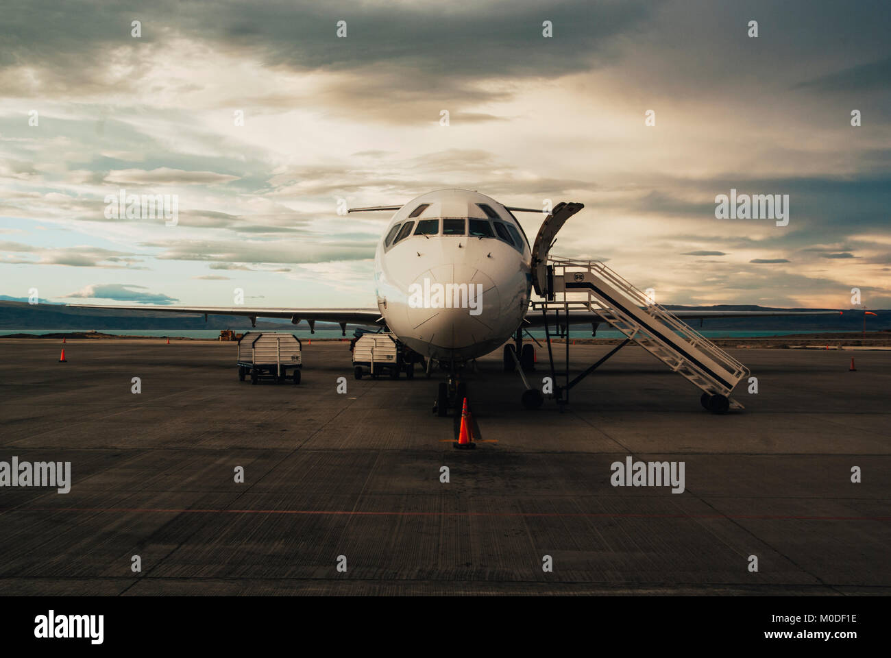 Airplane on the Runway ready for takeoff Stock Photo - Alamy