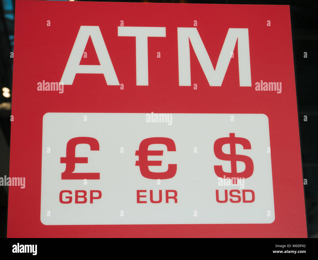 ATM machine sign Stock Photo - Alamy
