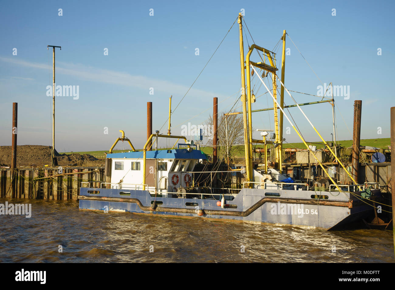 ship (trawler) eastern frisia germany ems Stock Photo - Alamy