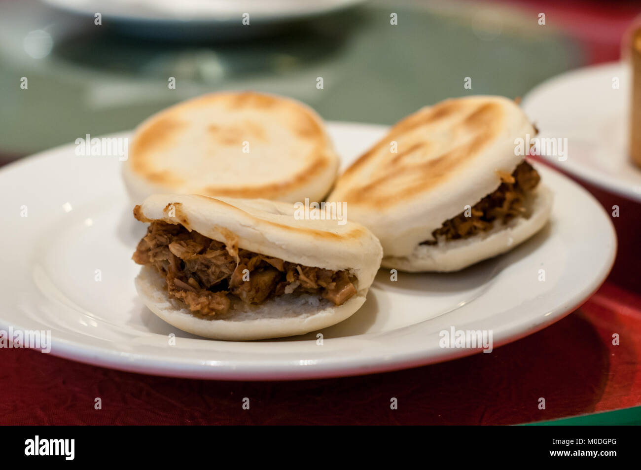 Three mini roujiamo as served at the Chinese restaurant of the former ...